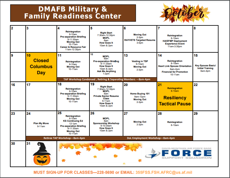 DMAFB Military &Family Readiness Center – Health Promotion – DMAFB
