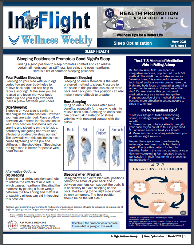 Wellness Weekly: Sleep Health – Health Promotion – DMAFB